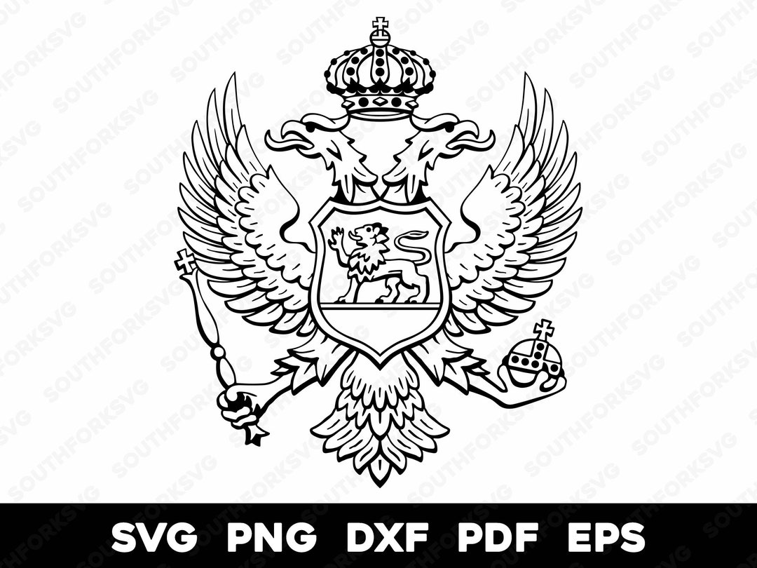 Montenegro Flag Crest Coat of Arms Transparent Outline | Svg Png Dxf ...