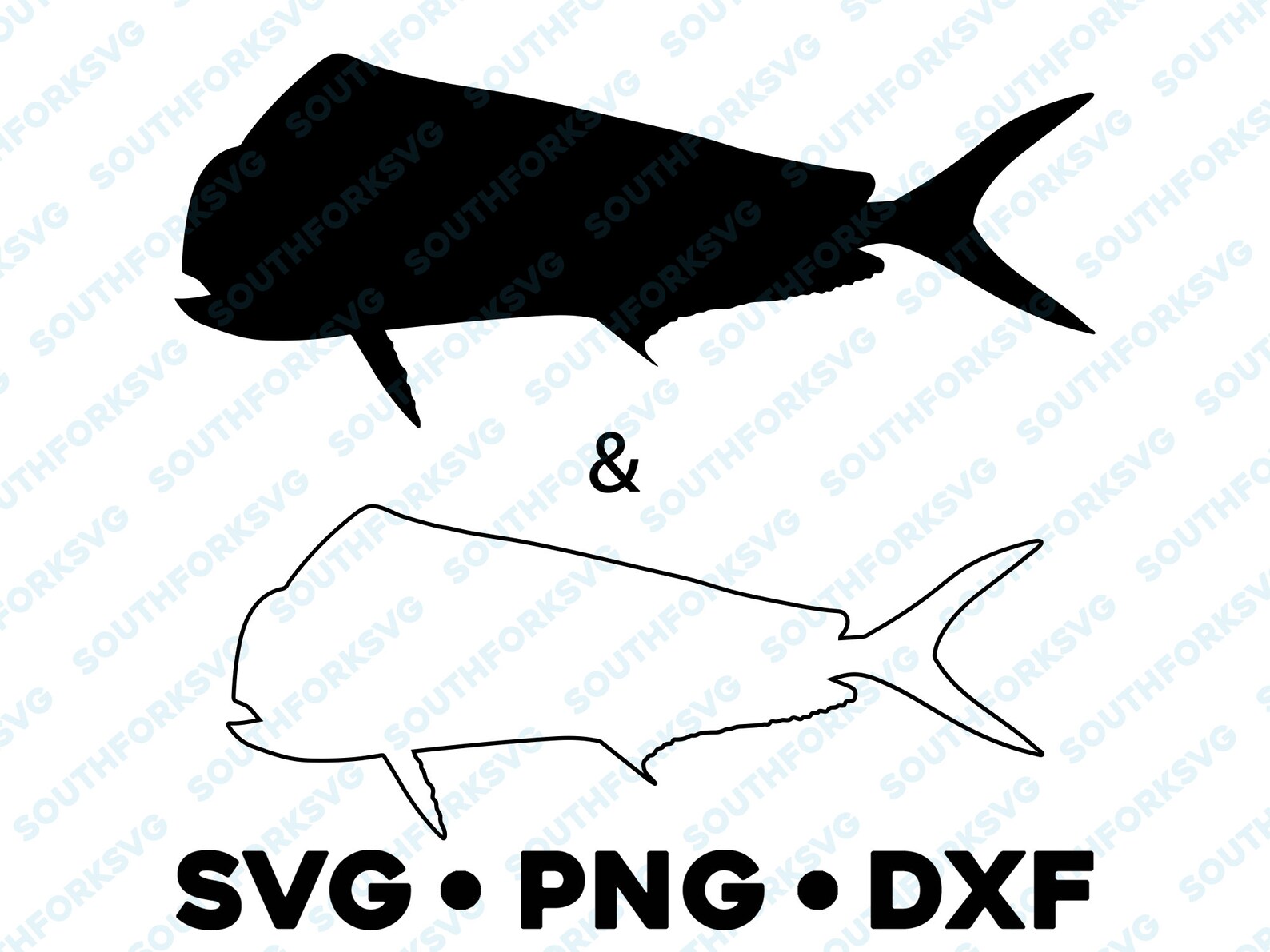 Mahi-mahi Dolphinfish SVG PNG DXF Vector Transparent Graphic | Etsy