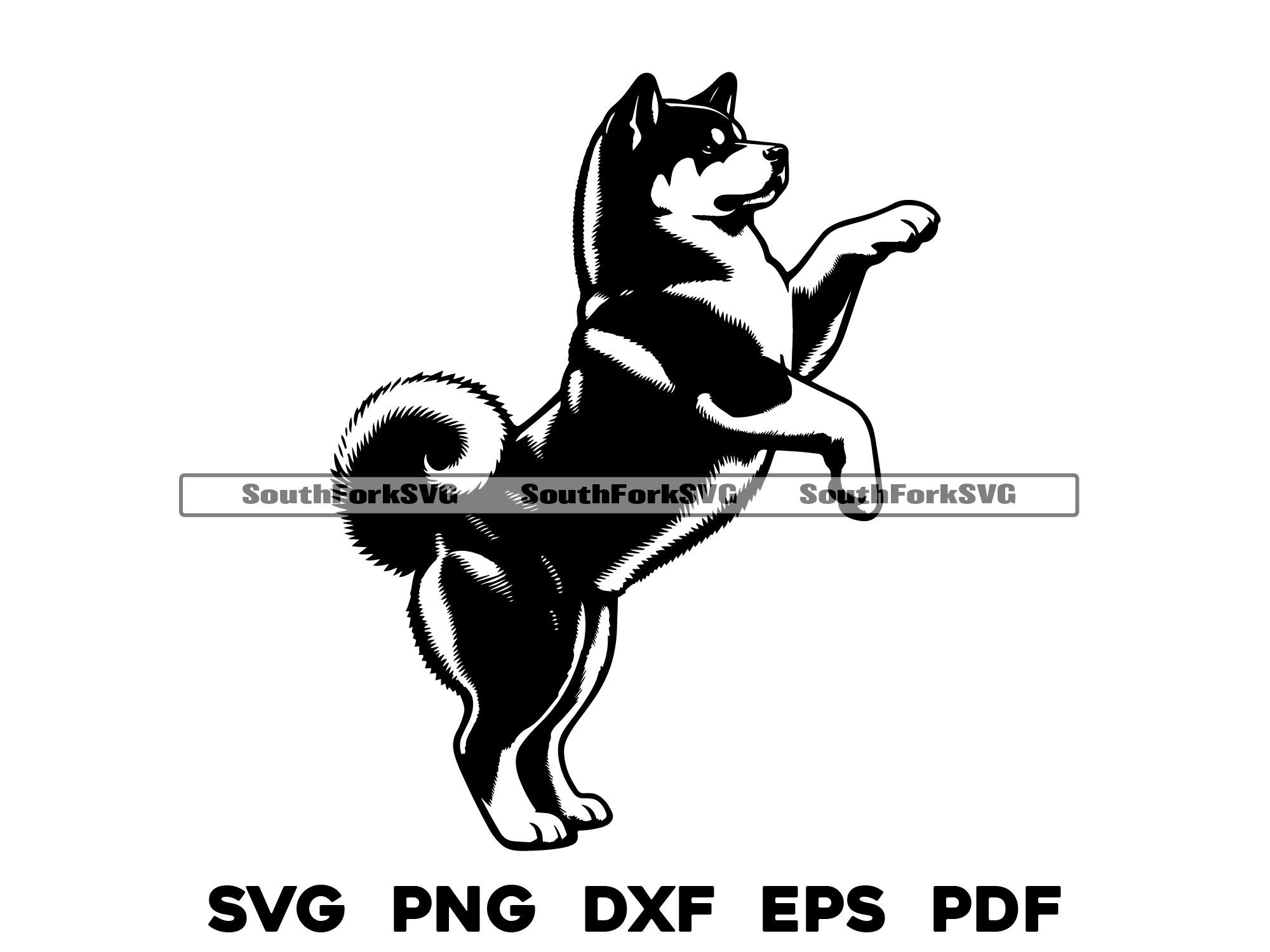 Akita Dog Standing on Hind Legs Svg Png Dxf Eps Pdf Vector Graphic Cut ...