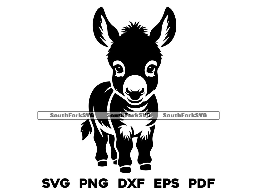 Cute Baby Donkey Svg Png Dxf Eps Pdf | Laser Engrave Cut Print Files ...