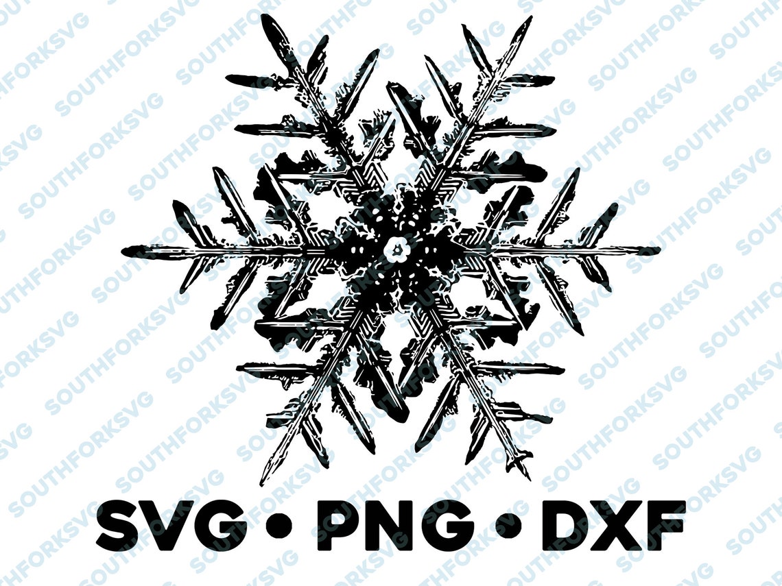 Snowflake Realistic SVG PNG DXF Graphic Vector Transparent - Etsy
