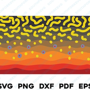 Brook Trout Skin Pattern Svg Png Dxf Eps Pdf Rainbow Brook Brown Golden ...