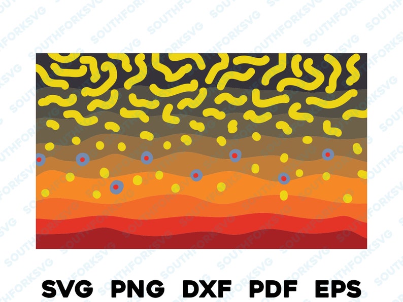 Brook Trout Skin Pattern Svg Png Dxf Eps Pdf Rainbow Brook - Etsy