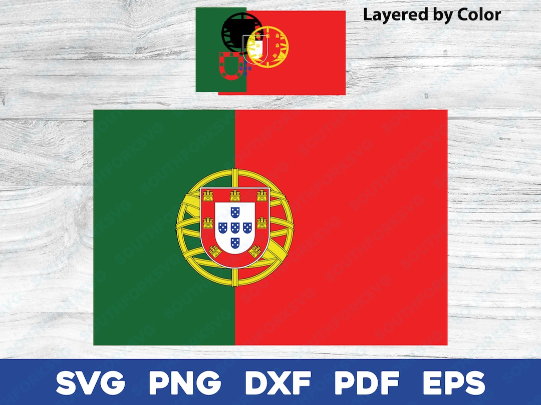 Portugal National Country Flag Svg Png Dxf Pdf Eps Layered by Color ...