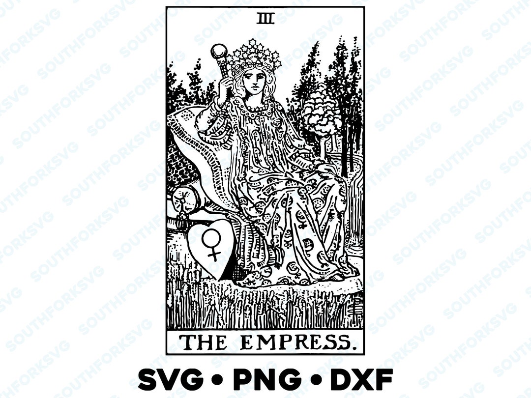 The Empress Tarot Card Major Arcana Rider Waite Deck SVG PNG DXF ...