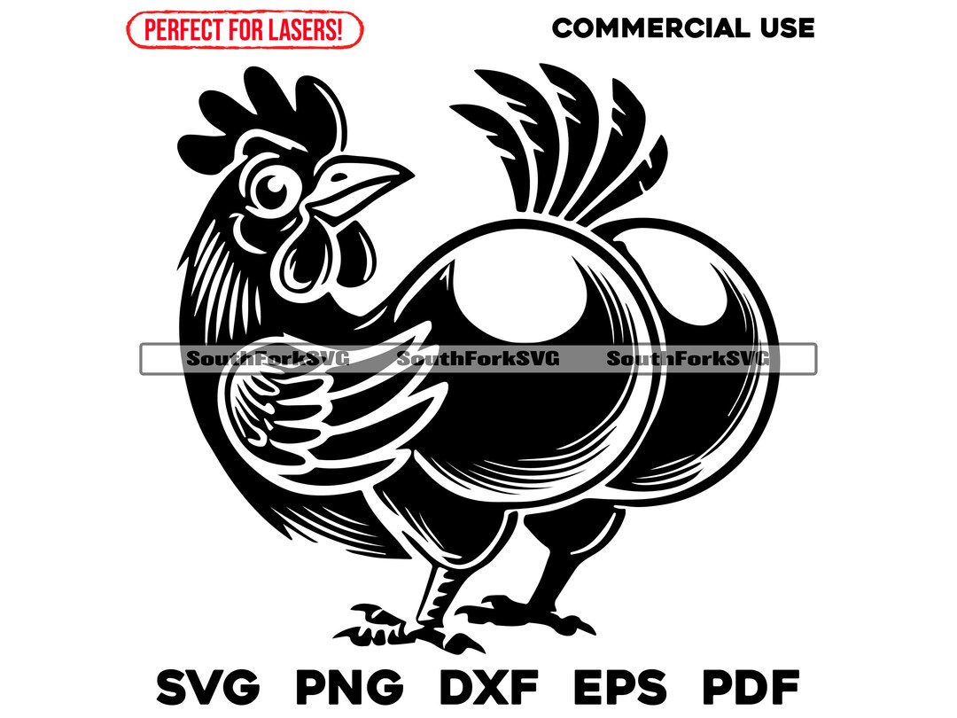 Chicken With Big Butt Funny Svg Png Dxf Eps Pdf | Transparent Vector Graphic Design Cut Print ...