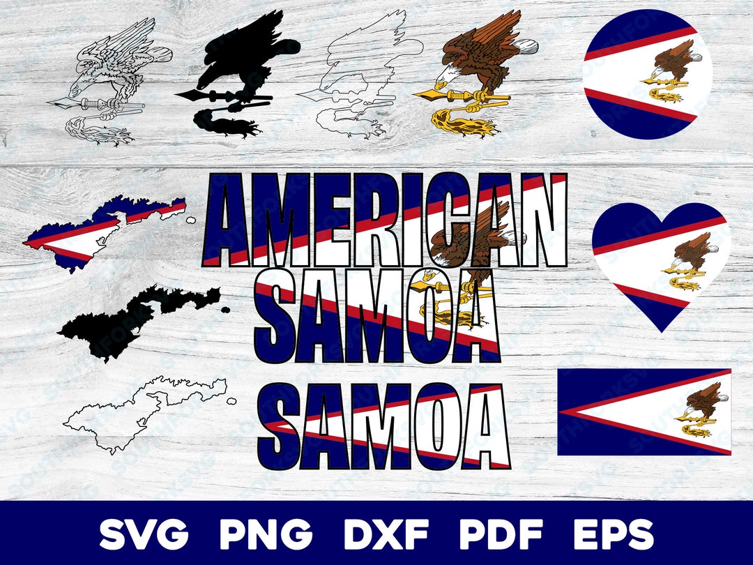 American Samoa Flag Design Bundle | Svg Png Dxf Eps Pdf | Vector ...
