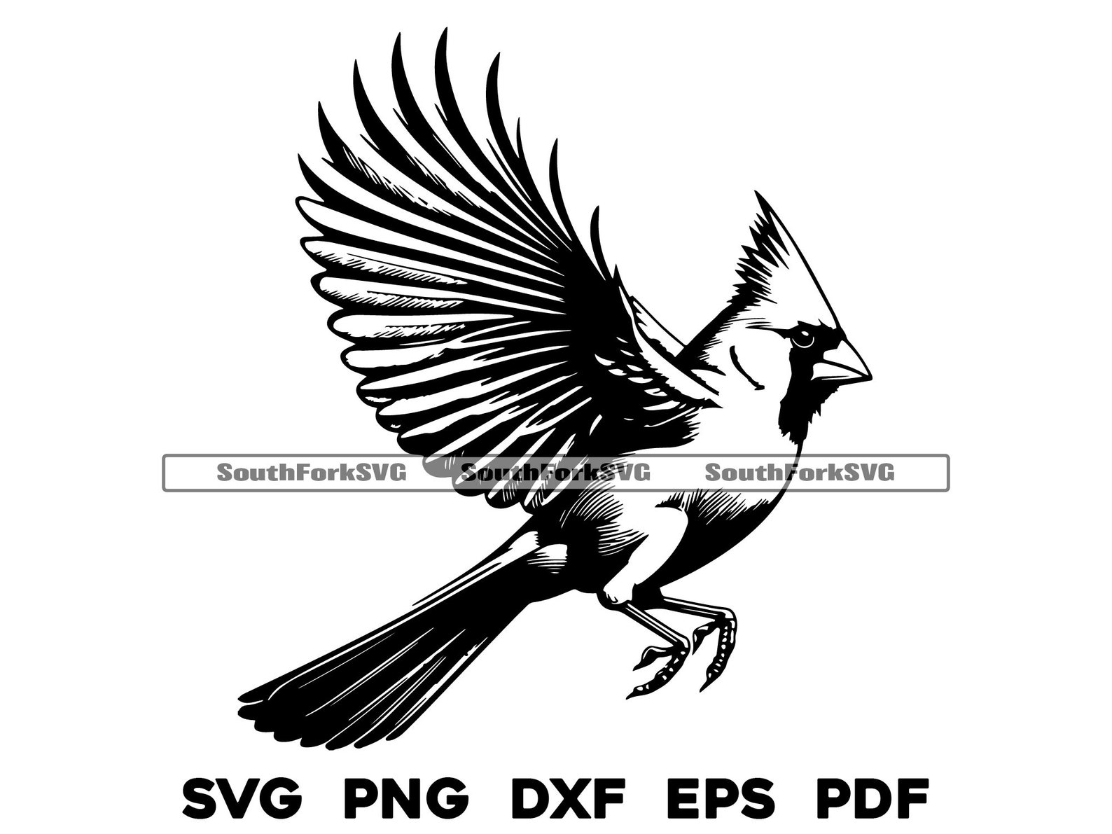 Flying Cardinal Bird Design | Svg Png Dxf Eps Pdf | Vector Graphic Cut ...