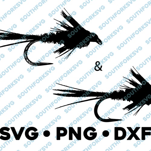 Fly Fishing Pattern Lure SVG PNG DXF Bundle Dry Nymph Streamer - Etsy