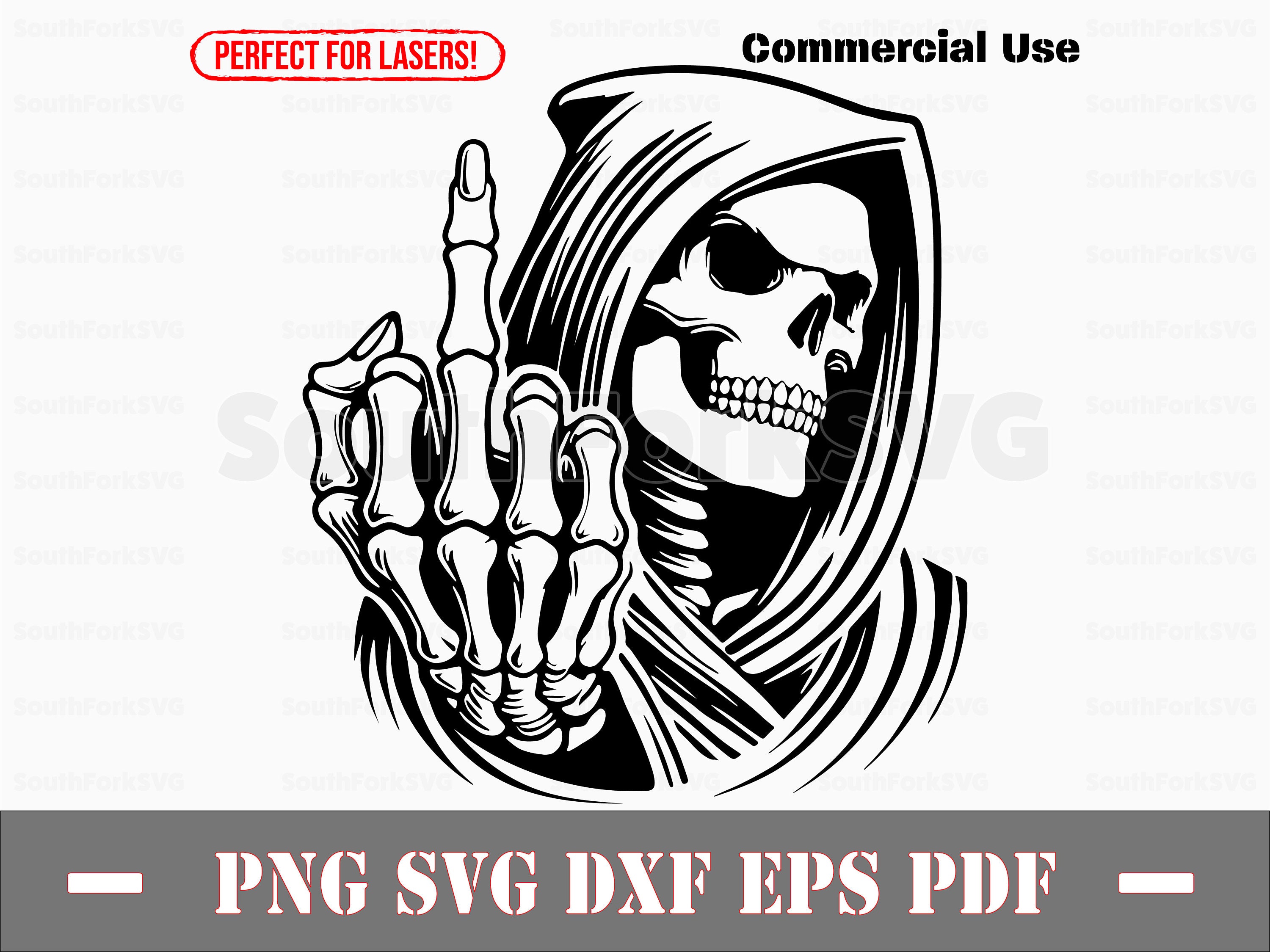 Buy Grim Reaper Middle Finger | Svg Png Dxf Eps Pdf | Vector Graphic ...