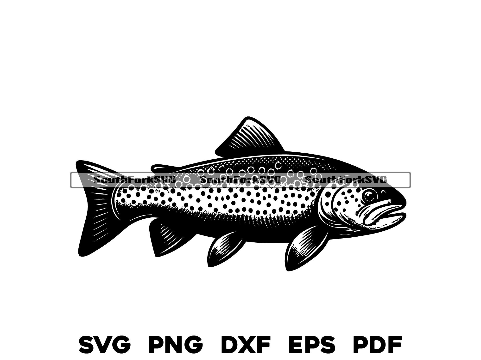 Brown Trout Design 15 | Svg Png Dxf Eps Pdf | Transparent Vector ...