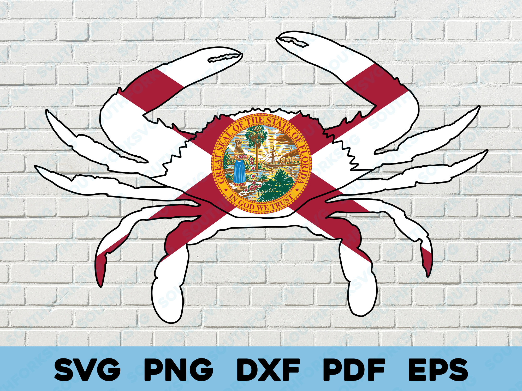 Florida State Flag Crab Svg Png Dxf Eps Pdf Vector Graphic Design ...