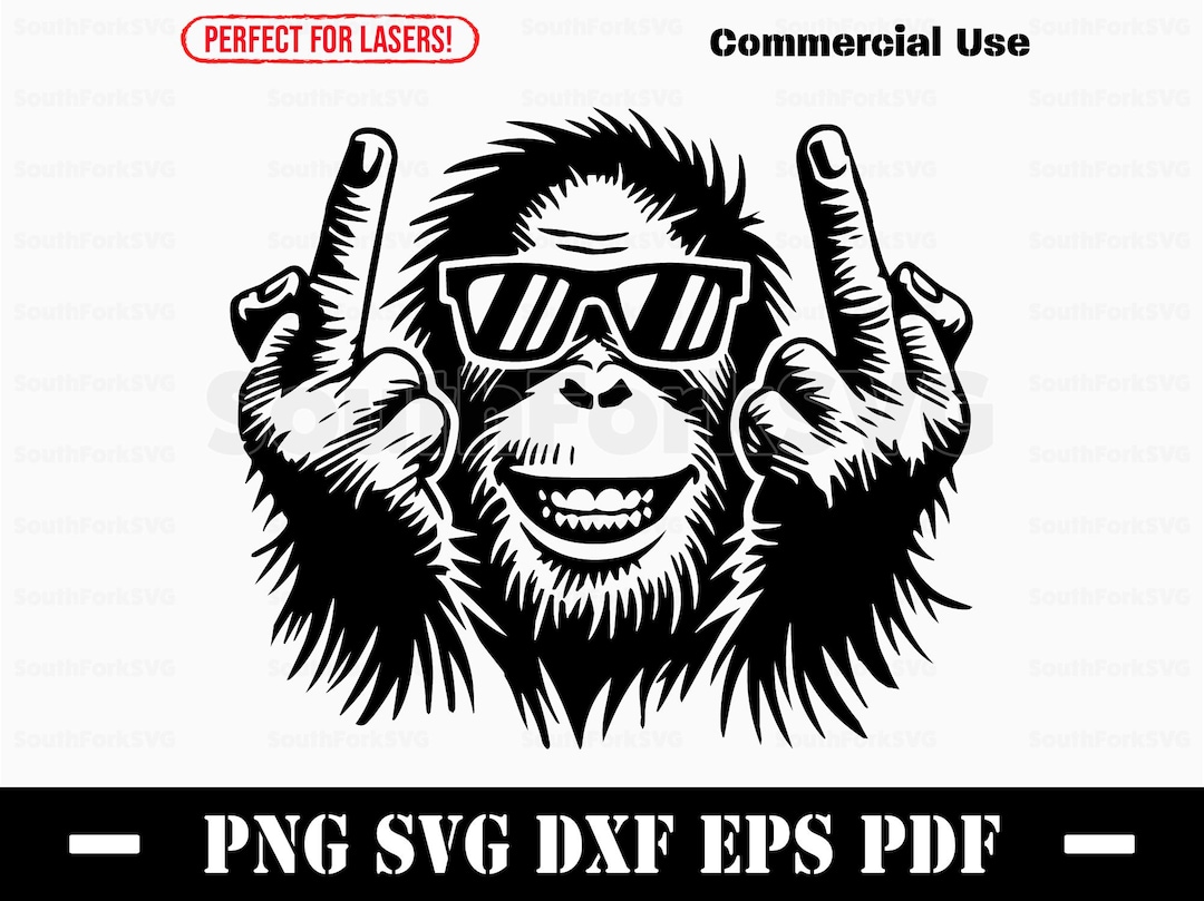 Orangutan Middle Fingers Svg Png Dxf Pdf Eps | Vector Graphic Design ...
