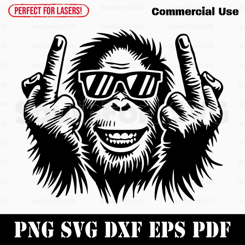 Monkey middle finger - Etsy.de
