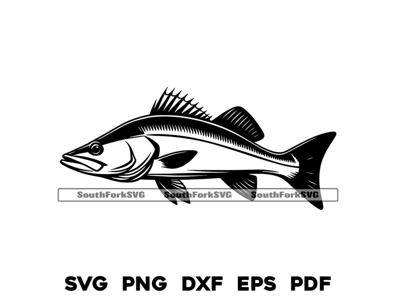 Snook Fish Design Svg Png Dxf Eps Pdf | Laser Engrave Cut Print Files ...