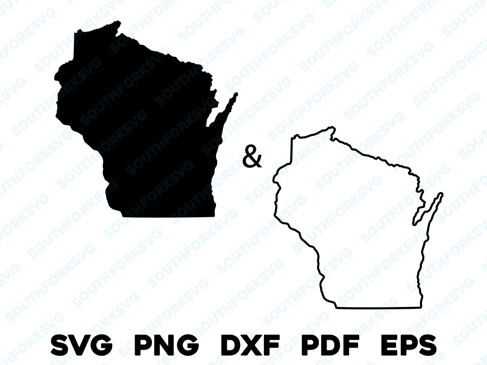 Wisconsin State Silhouette & Outline Shapes Svg Png Dxf Pdf - Etsy