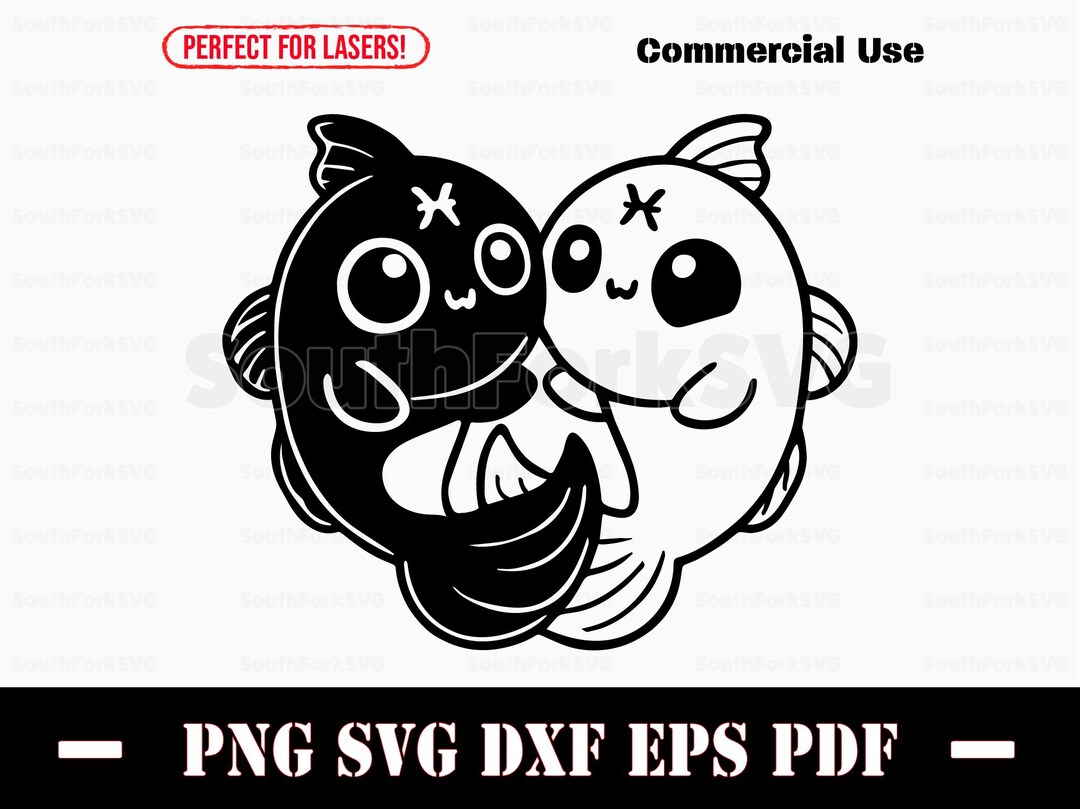 Pisces Cute Chibi Zodiac Sign Svg Png Dxf Pdf Eps Vector Graphic Design ...