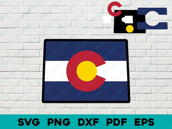 Colorado State Flag State Shape Svg Png Dxf Eps Pdf Vector - Etsy