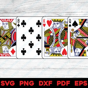 Full Playing Cards Deck Set 2 Layered by Color | Svg Png Dxf Eps Pdf ...