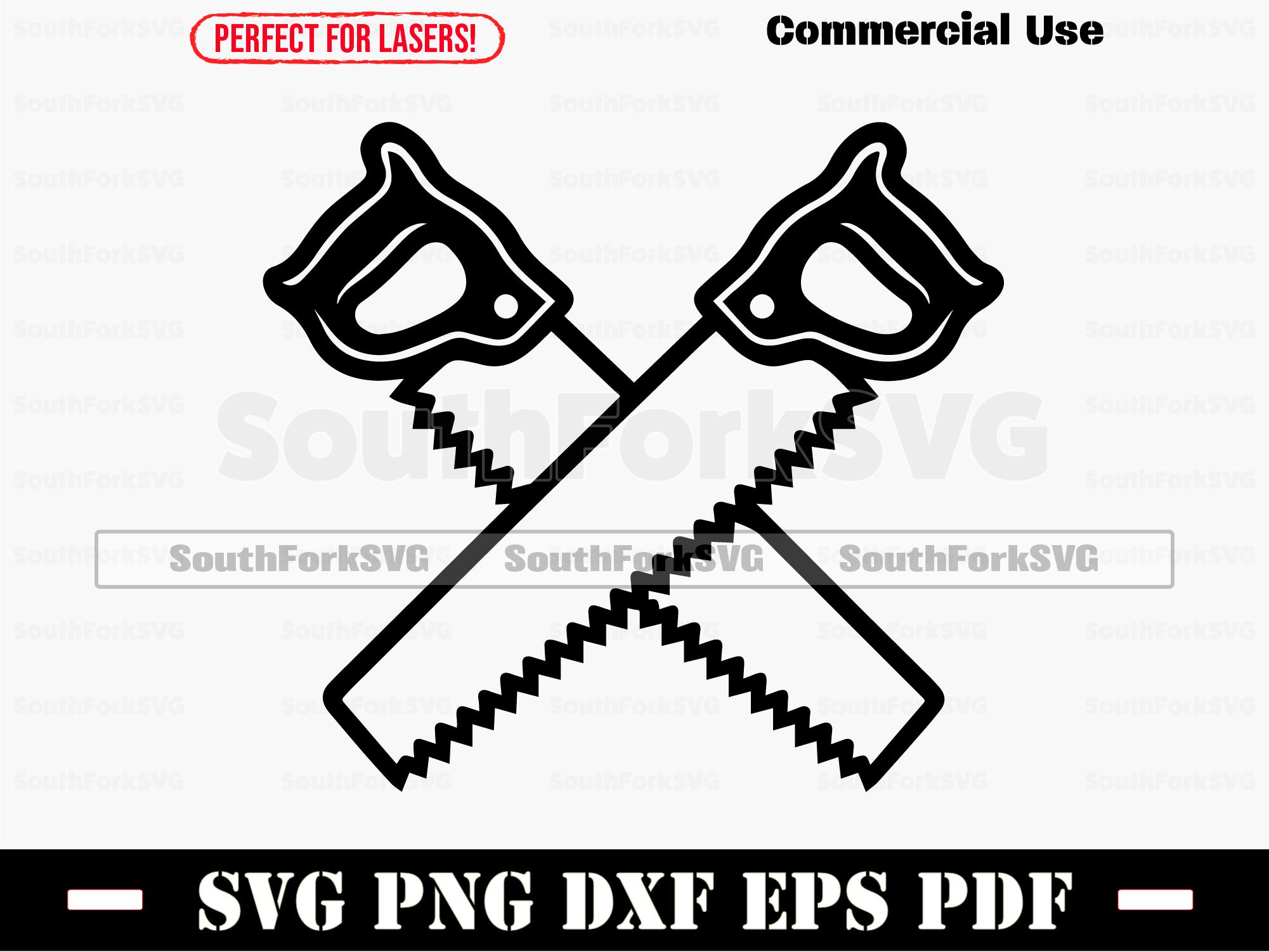 Crossed Saws Svg Png Dxf Pdf Eps | Cut Print Laser Digital File ...