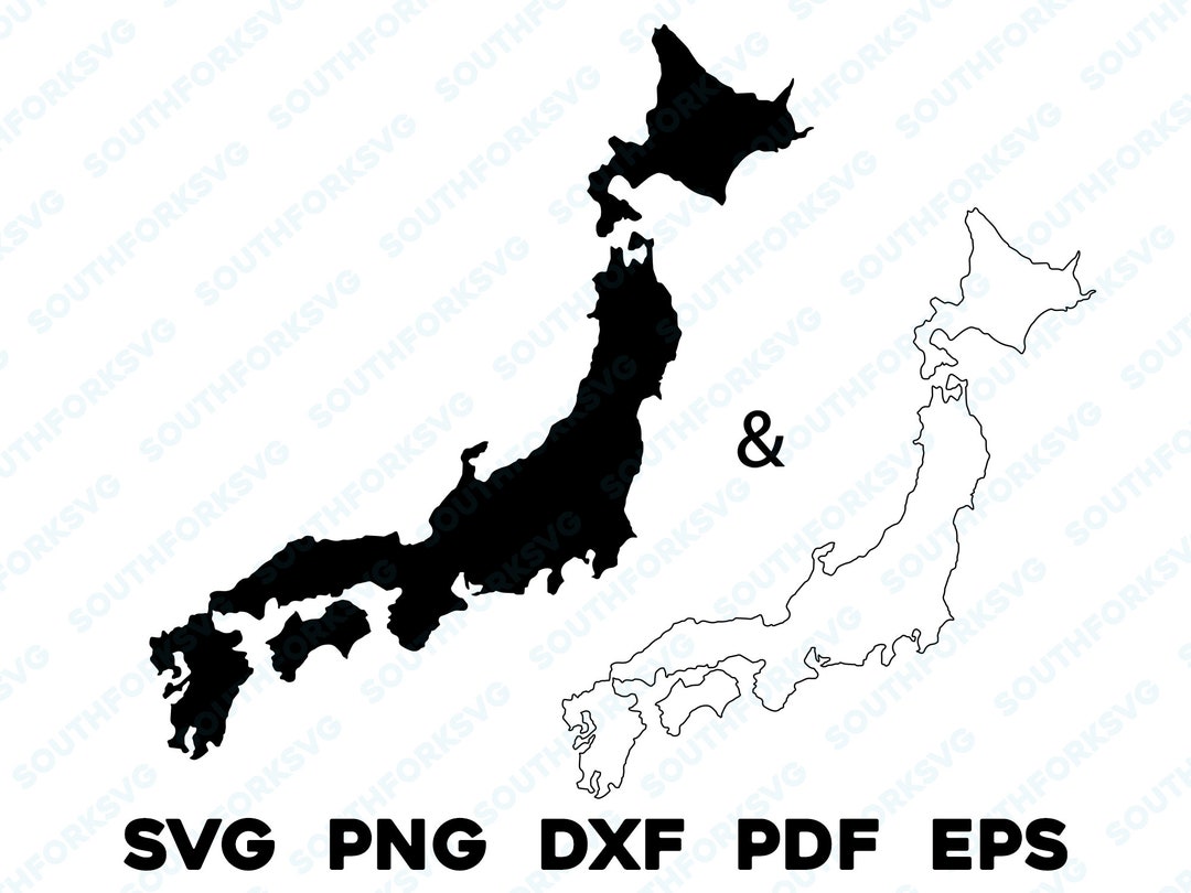 Japan Country Silhouette & Outline Shapes Svg Png Dxf Pdf Eps Vector ...