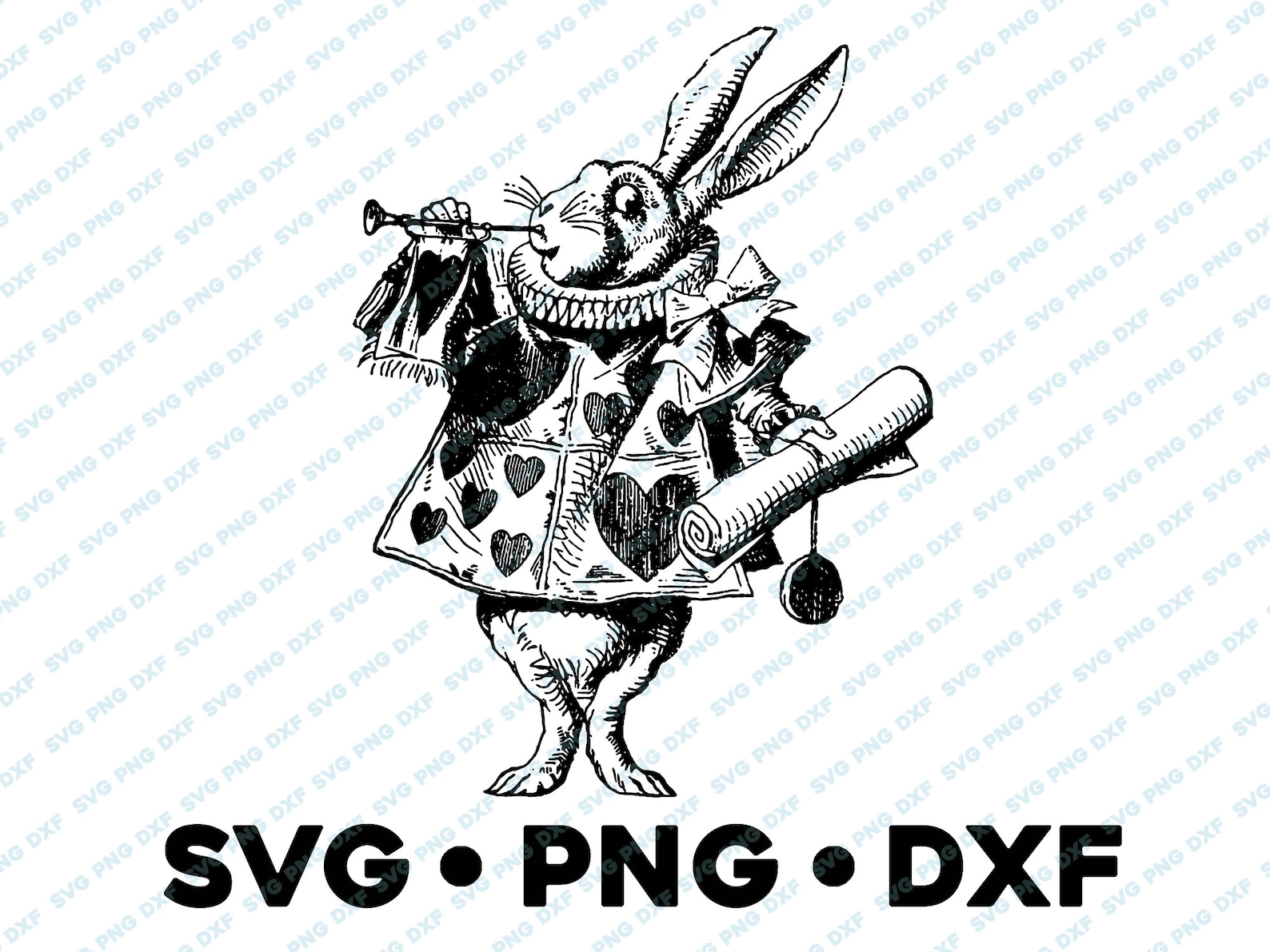 White Rabbit Alice in Wonderland SVG PNG DXF Cricut Cameo | Etsy