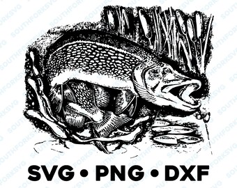 Pickerel Silhouette - Etsy Australia