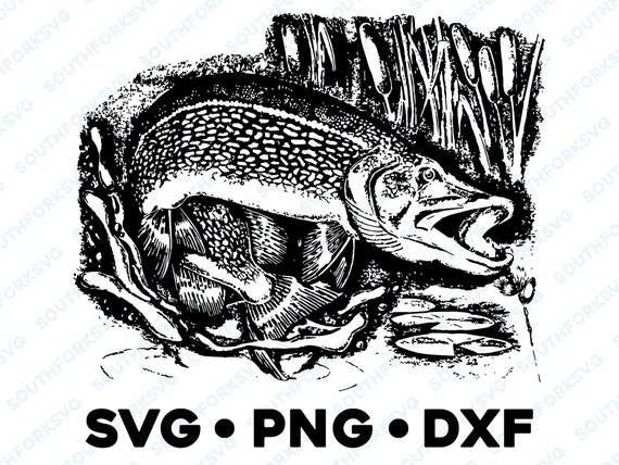 Northern Pike Muskie Pickerel Musky SVG PNG DXF Vector - Etsy