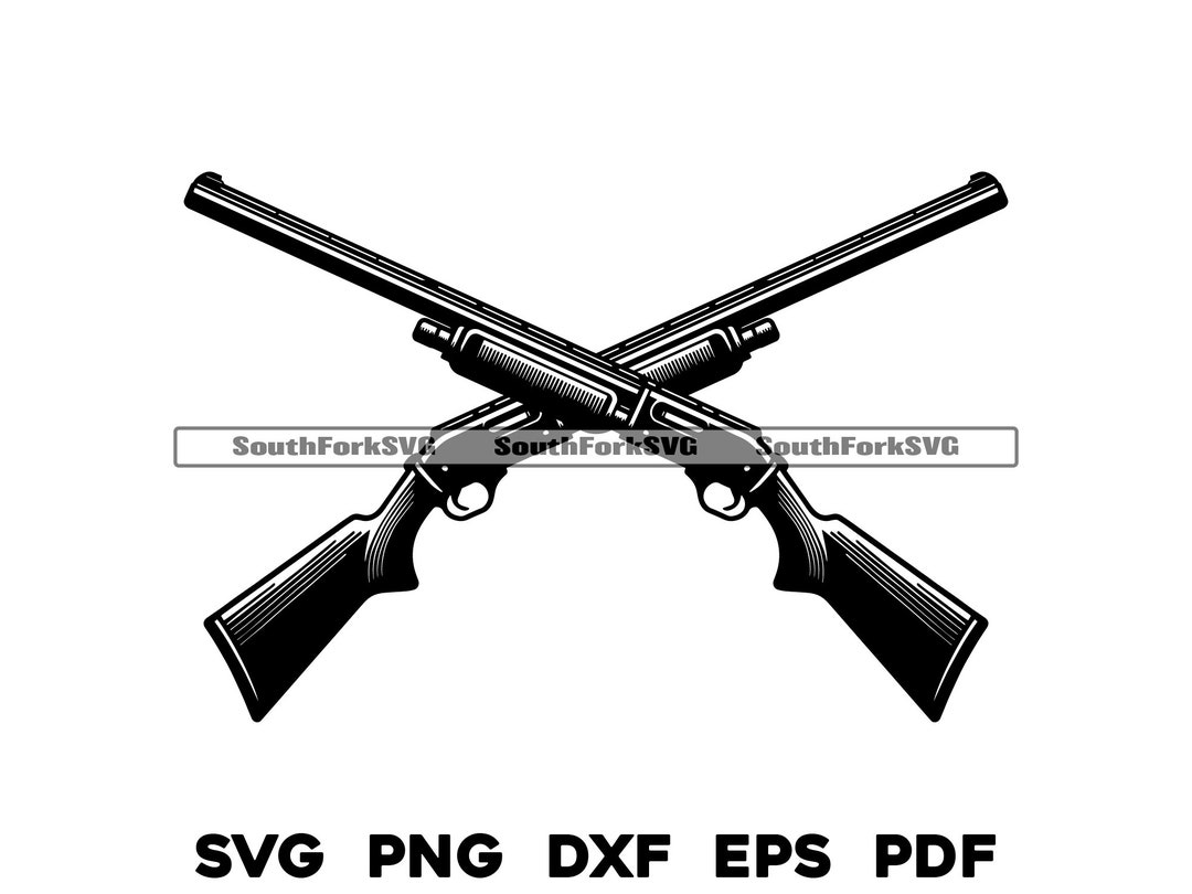 Crossed Shotguns Design Files Svg Png Dxf Pdf Eps | Transparent Vector ...