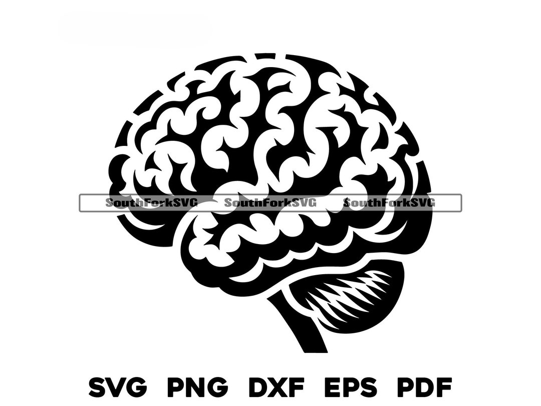 Brain Svg Png Dxf Eps Pdf | Laser Engrave Cut Print Files Vector ...