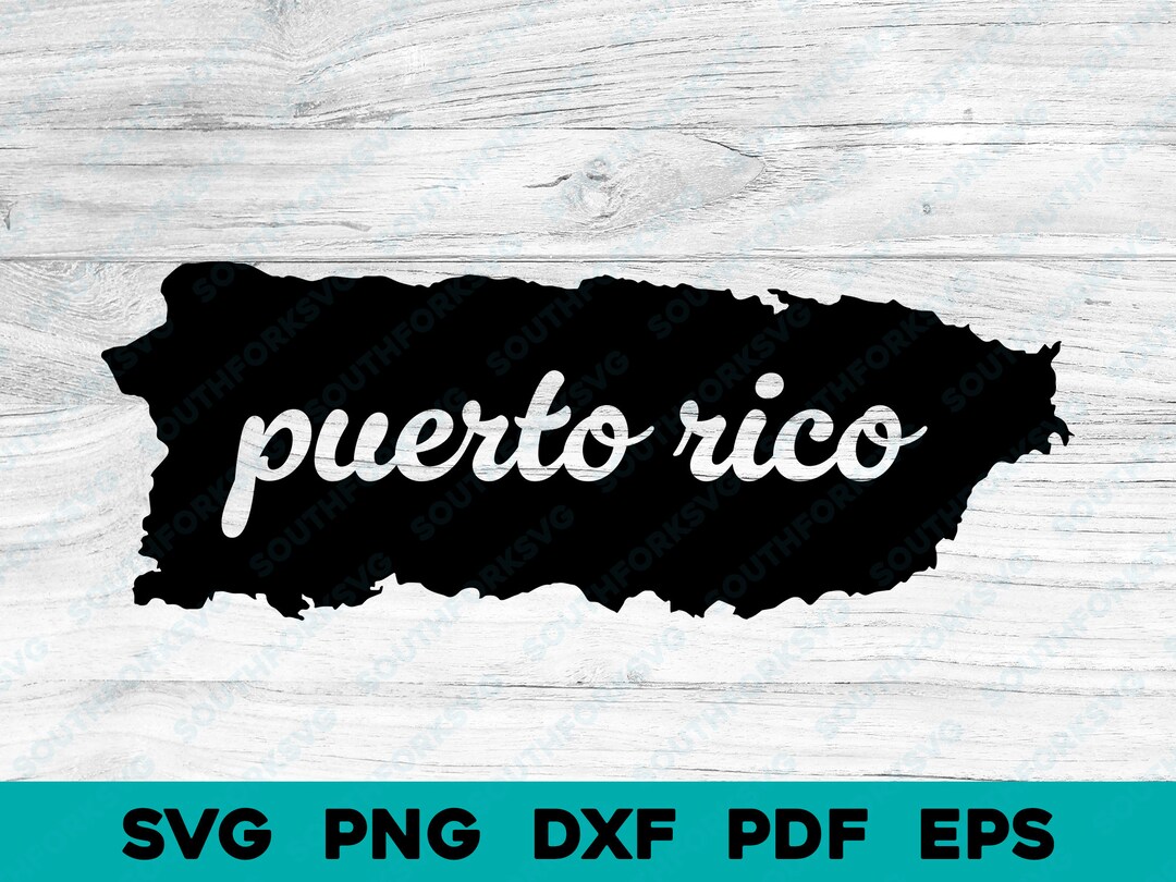 Puerto Rico Silhouette With Scripted Text | Svg Png Dxf Eps Pdf ...
