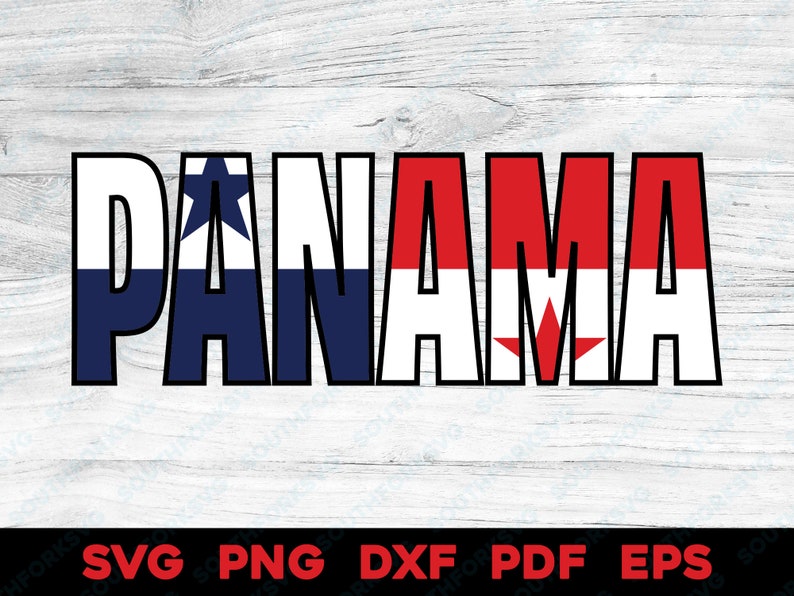 Panama Flag Name Design | Svg Png Dxf Eps Pdf | Vector Graphic Cut ...