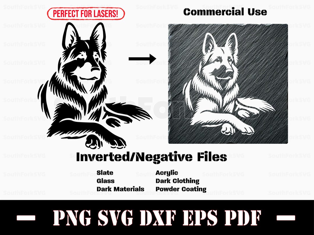 Inverted German Shepherd Svg Png Dxf Eps Pdf Vector Graphic Cut Print ...