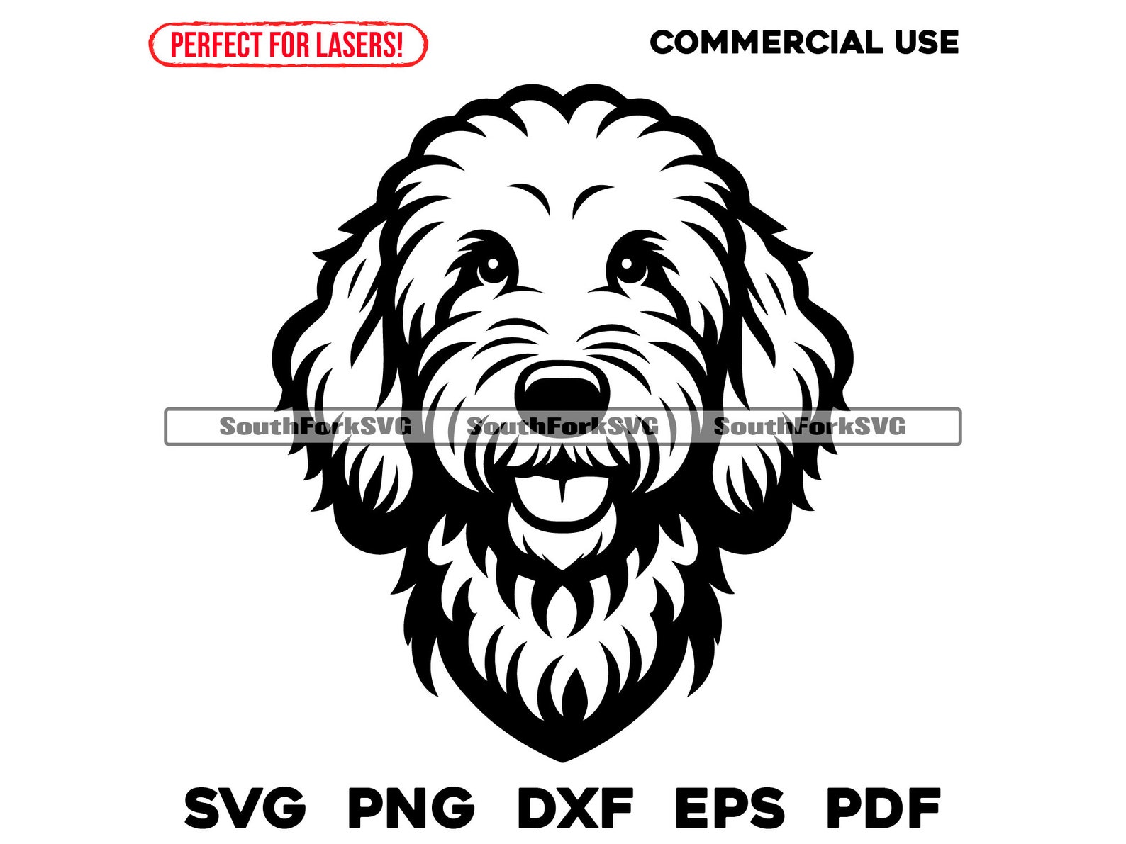 Goldendoodle Dog Head Design Svg Png Dxf Eps Pdf Vector Graphic Cut ...