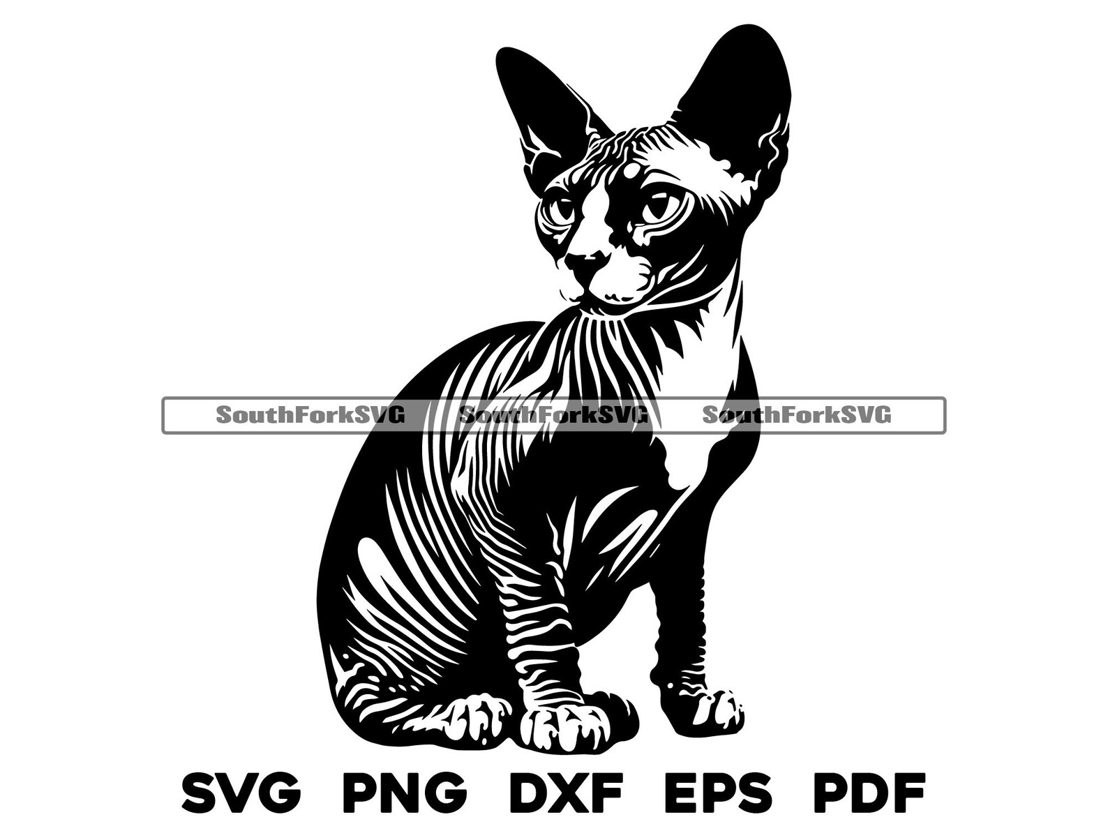 Hairless Sphynx Cat Design 1 | Svg Png Dxf Pdf Eps | Vector Graphic ...