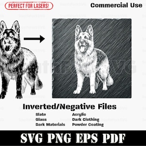 Inverted German Shepherd Svg Png Dxf Eps Pdf | Vector Cut Print Laser ...