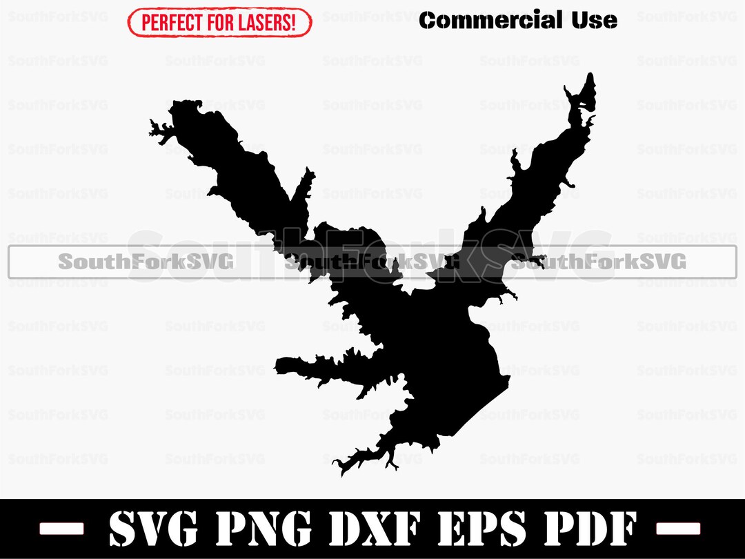 Hillsdale Reservoir Kansas Map Svg Png Dxf Pdf Eps | Vector Graphic Cut ...