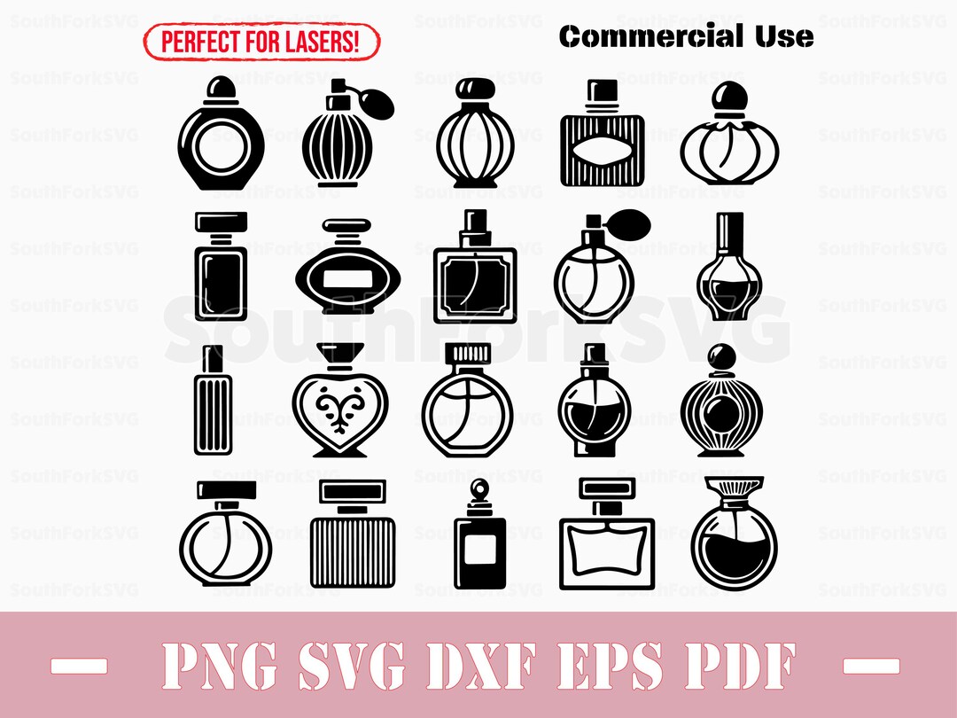 Simple Perfume Bottle Doodles Bundle Svg Png Dxf Eps Pdf | Vector ...
