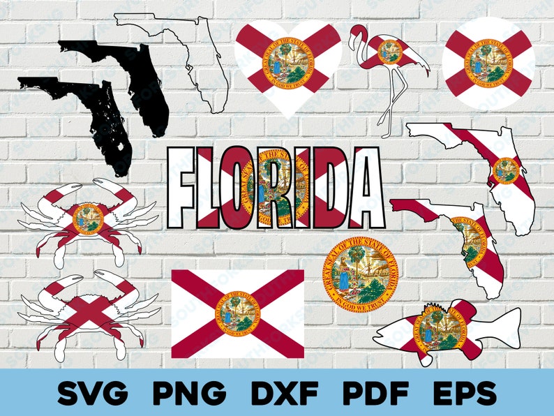 Florida State Flag Bundle | Svg Png Dxf Eps Pdf | Vector Graphic Design ...