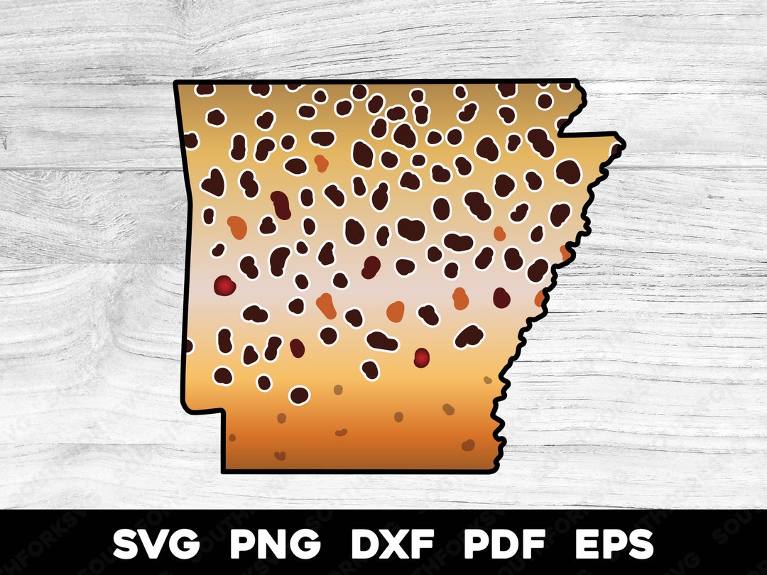 Arkansas Brown Trout Skin Pattern State Shape | Svg Png Dxf Eps Pdf ...
