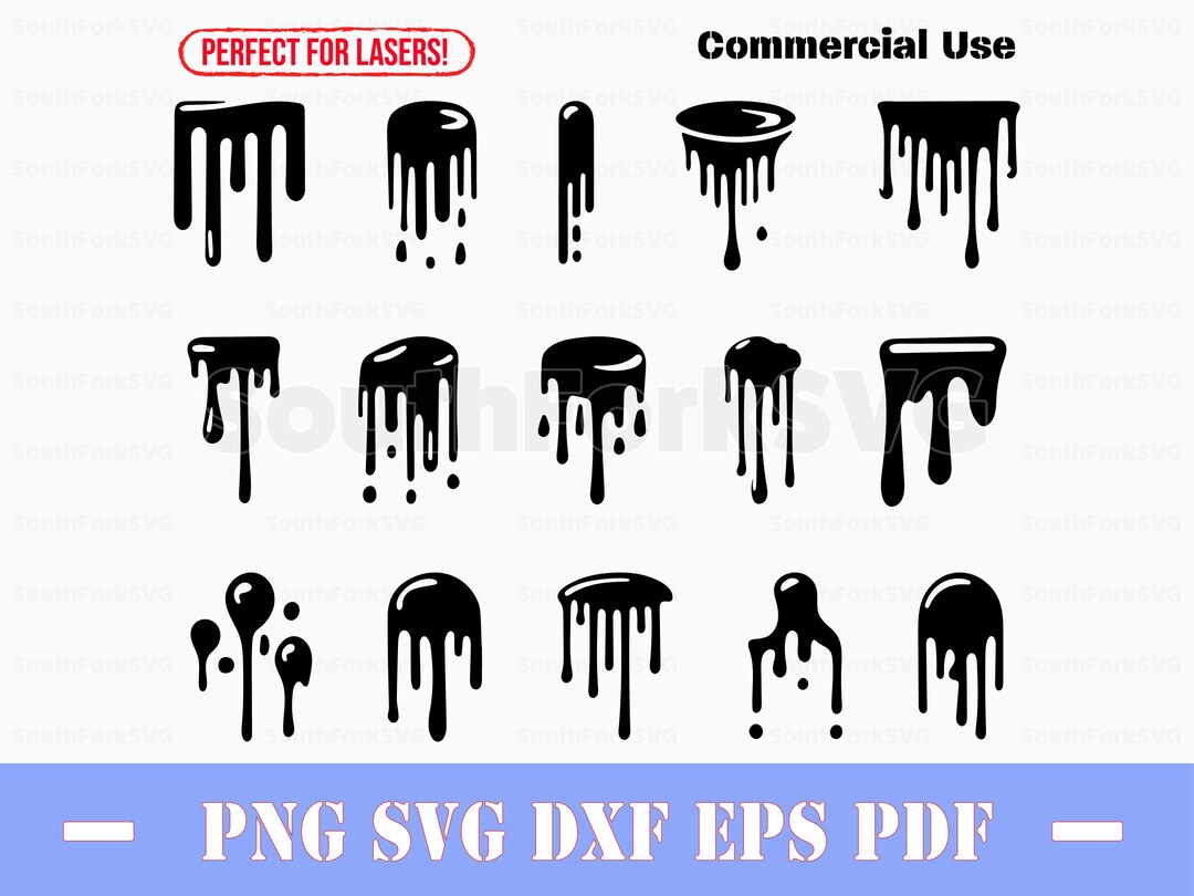Simple Paint Drip SVG Bundle Svg Png Dxf Eps Pdf | Vector Graphic Cut ...