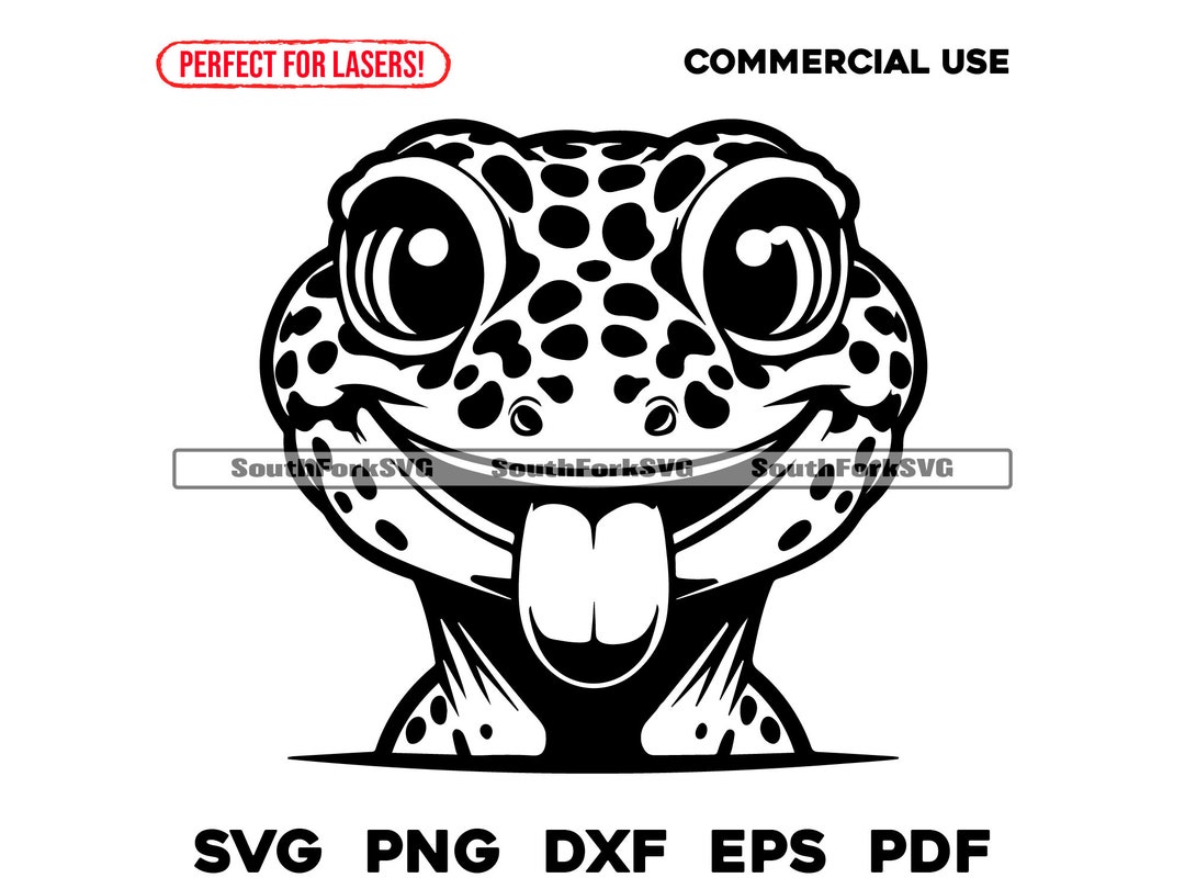 Peeking Leopard Gecko | Svg Png Dxf Eps Pdf | Vector Graphic Cut File ...