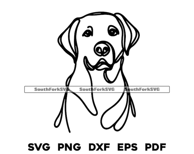 Labrador Retriever One Line Drawing Print. Printable Black and White ...