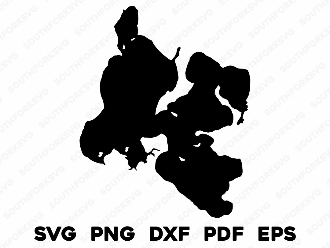 Gun Lake Michigan Map Shape Silhouette Svg Png Dxf Pdf Eps Vector ...
