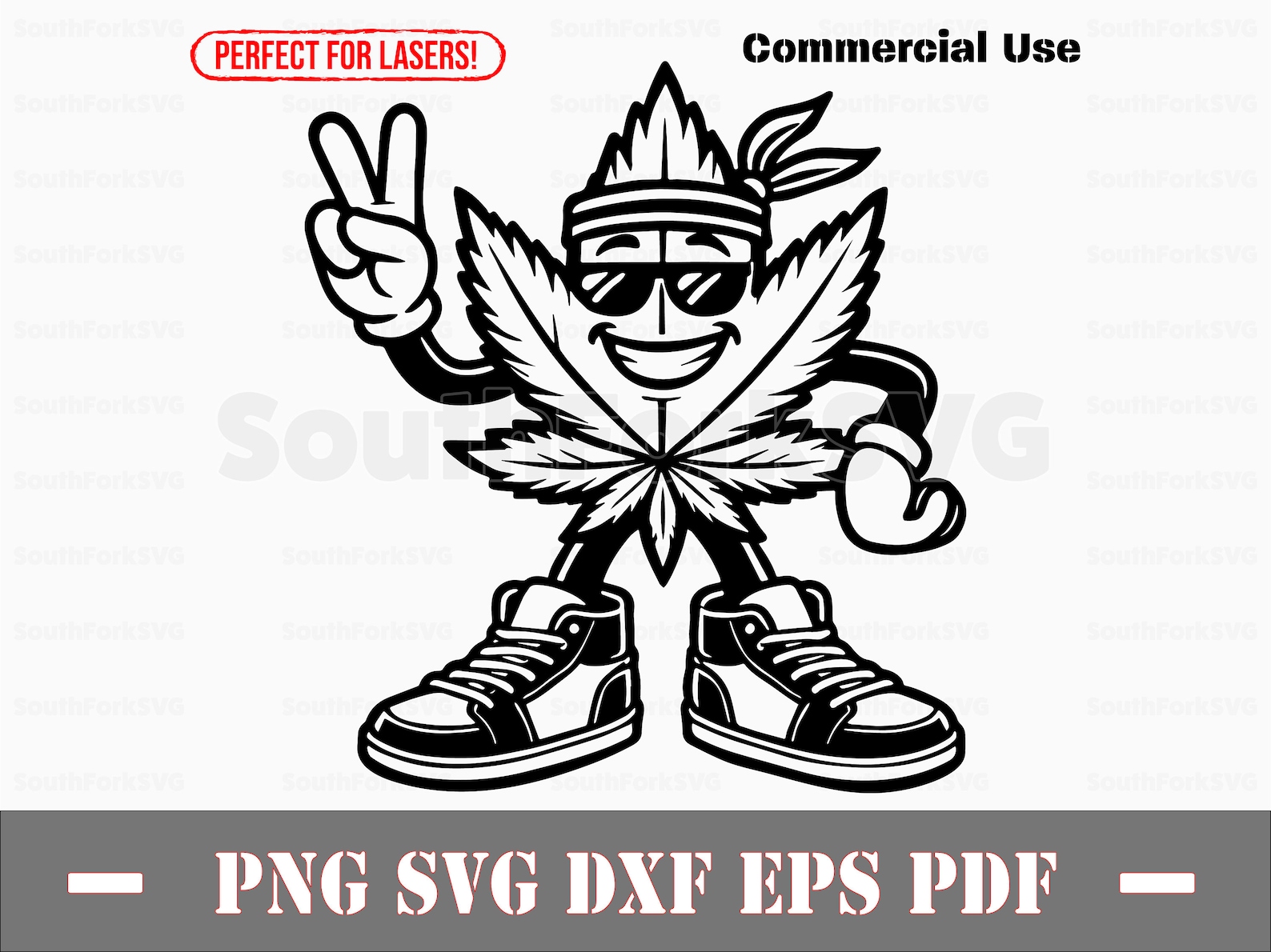 Weed Leaf Cartoon Peace Sign Svg Png Dxf Pdf Eps | Vector Graphic ...