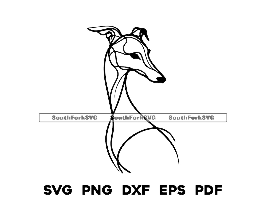 Italian Greyhound Line Art Design | Svg Png Dxf Eps Pdf | Vector ...