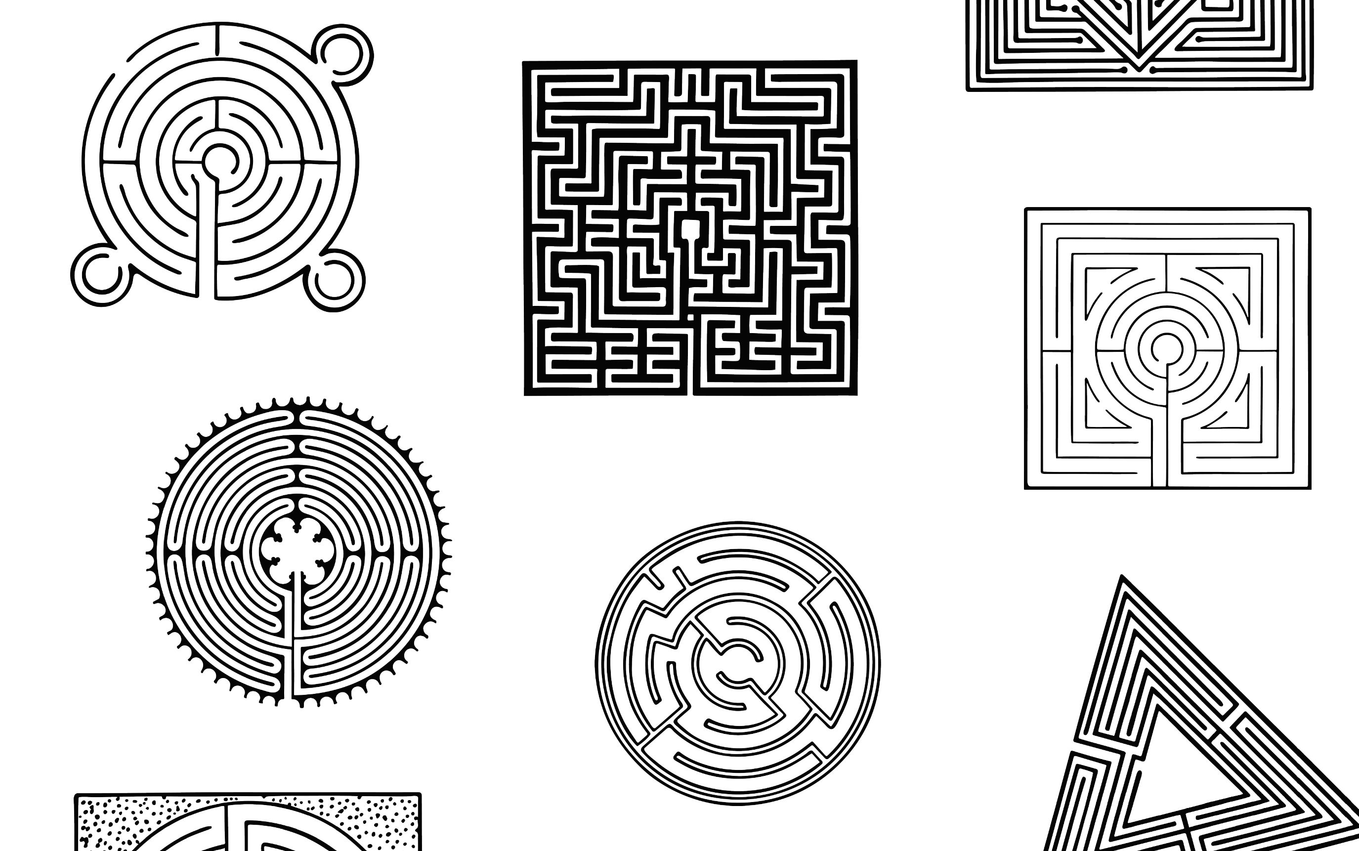 Mazes & Labyrinths Bundle SVG PNG DXF Symbol Vector Transparent Cameo ...
