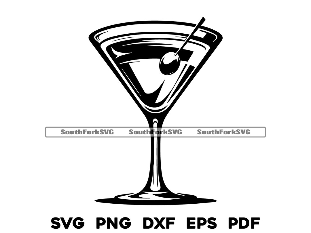 Martini Glass Olive Design | Svg Png Dxf Eps Pdf Vector Graphic Cut ...