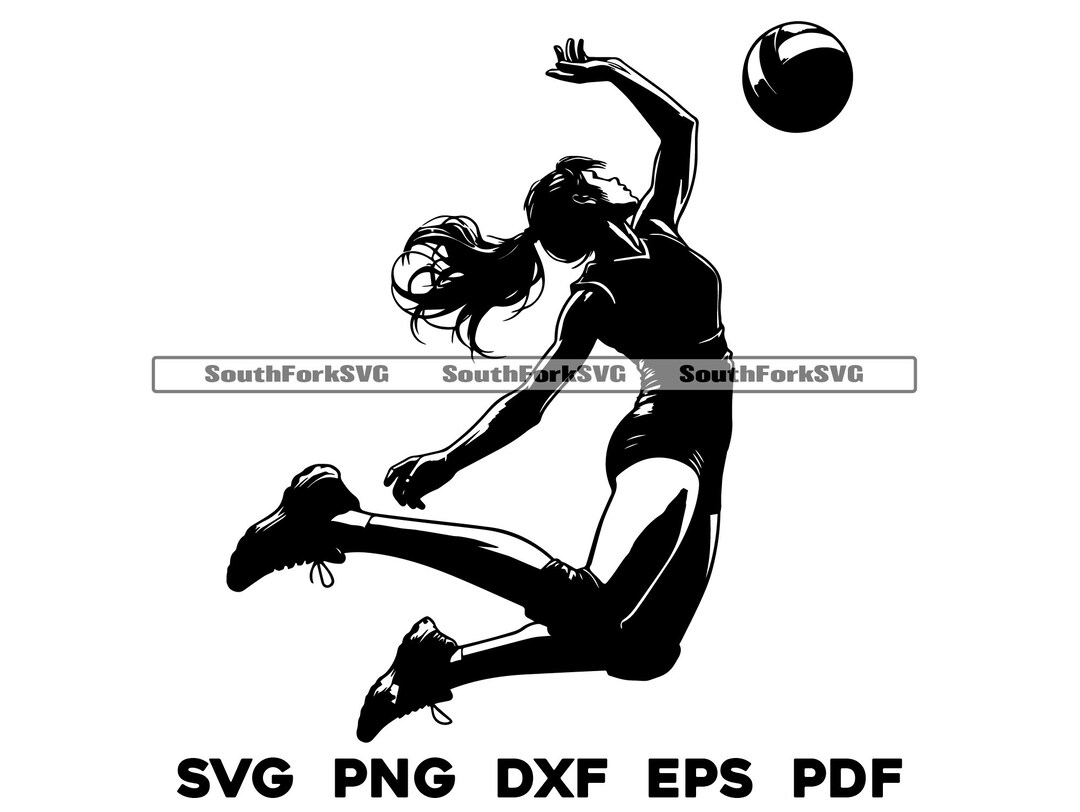 Volleyball Player Svg Png Dxf Eps Pdf | Transparent Graphic Design Cut ...