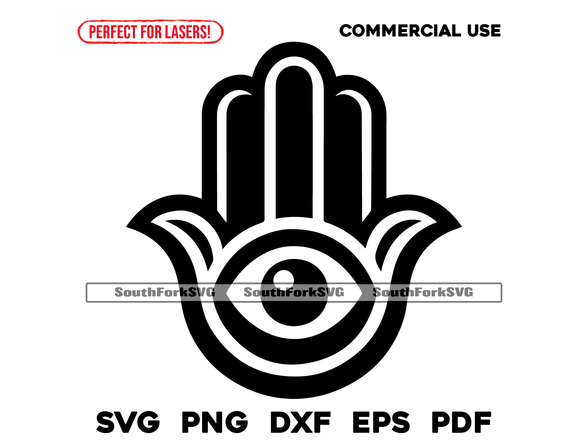 Simple Hamsa Hand of Fatima Svg Png Dxf Pdf Eps Vector Graphic Design Cut Print Dye Sub Laser ...